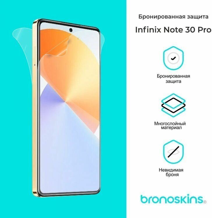 Защитная бронированная пленка для Infinix Note 30 Pro (Матовая, Защита экрана FullScreen)