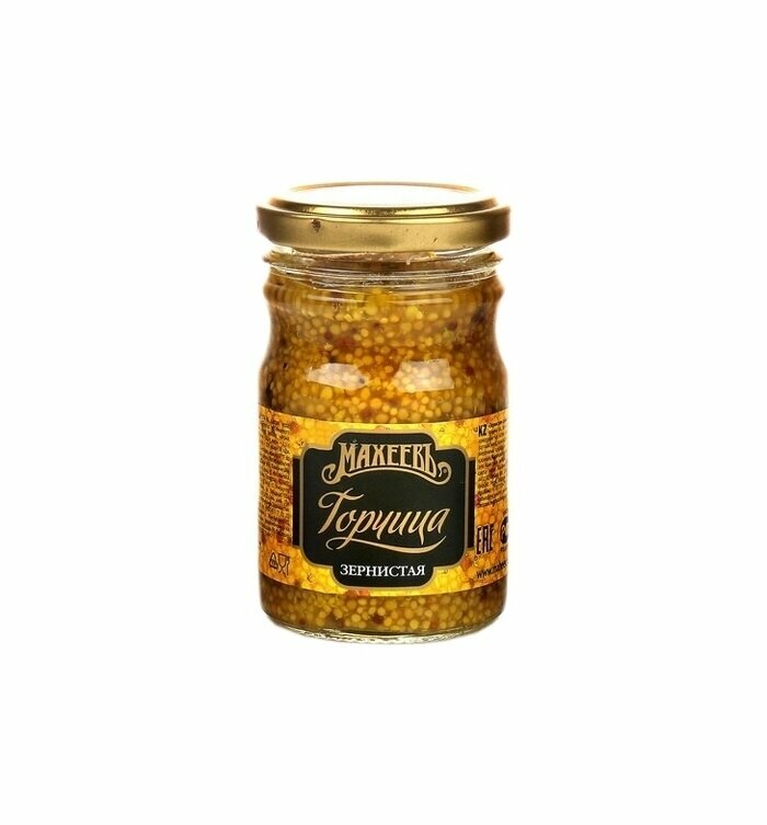 Горчица Махеевъ 190г Зернистая стеклобанка 12 шт