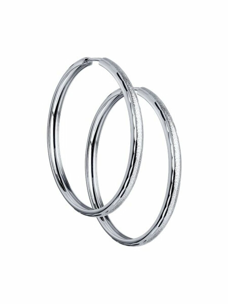 Серьги конго, серебро, 925 проба, родирование