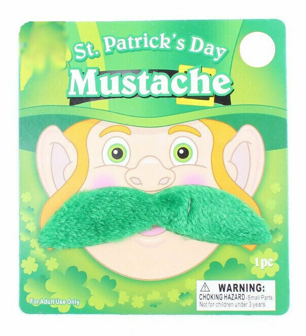 Усы День Святого Патрика пышные зеленые