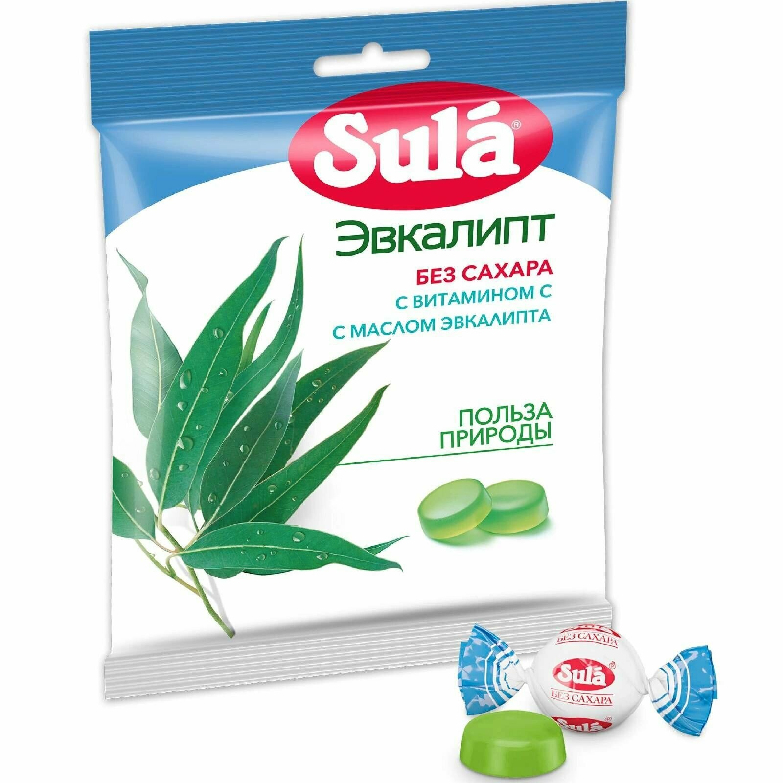 Карамель Sula эвкалипт без сахара, 60г, 6 шт.