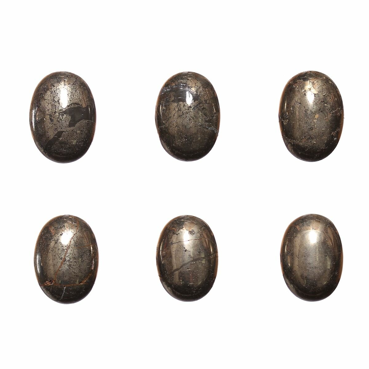 Кабошон каменный, 18х13мм, пирит, 1 шт.