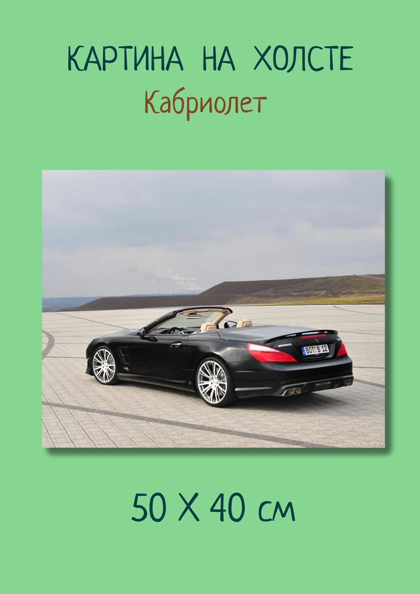 Картина интерьерная на холсте "Автомобиль кабриолет Мерседес" 40х50