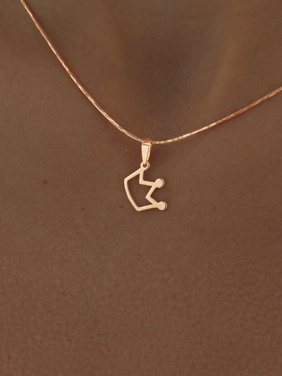 Подвеска, серебро, 925 проба, золочение