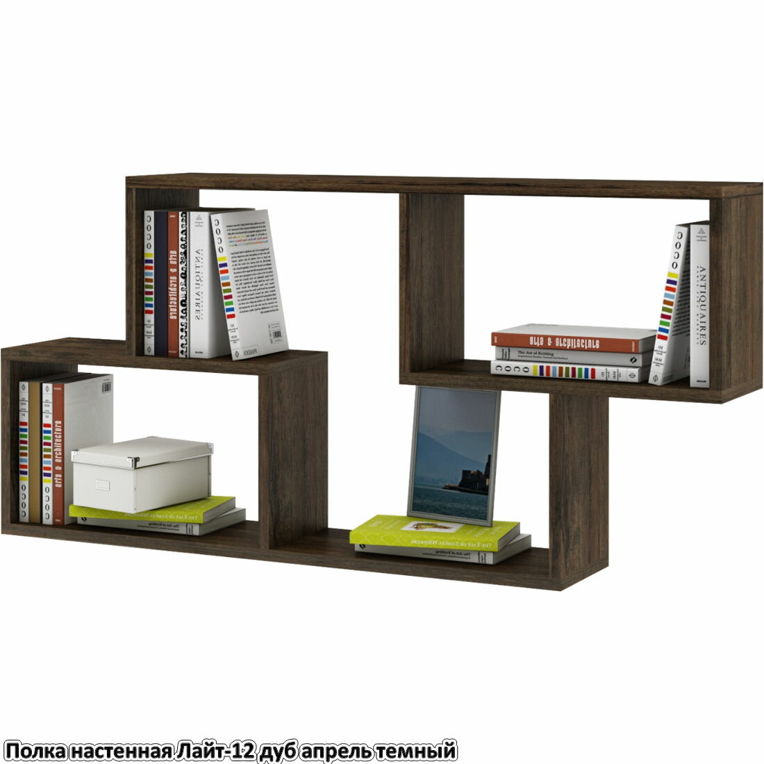 Полка Лайт-12 Дуб-апрель-темный, ЛДСП, МФ Владимир VMF, 105,6х50,8х17 см.