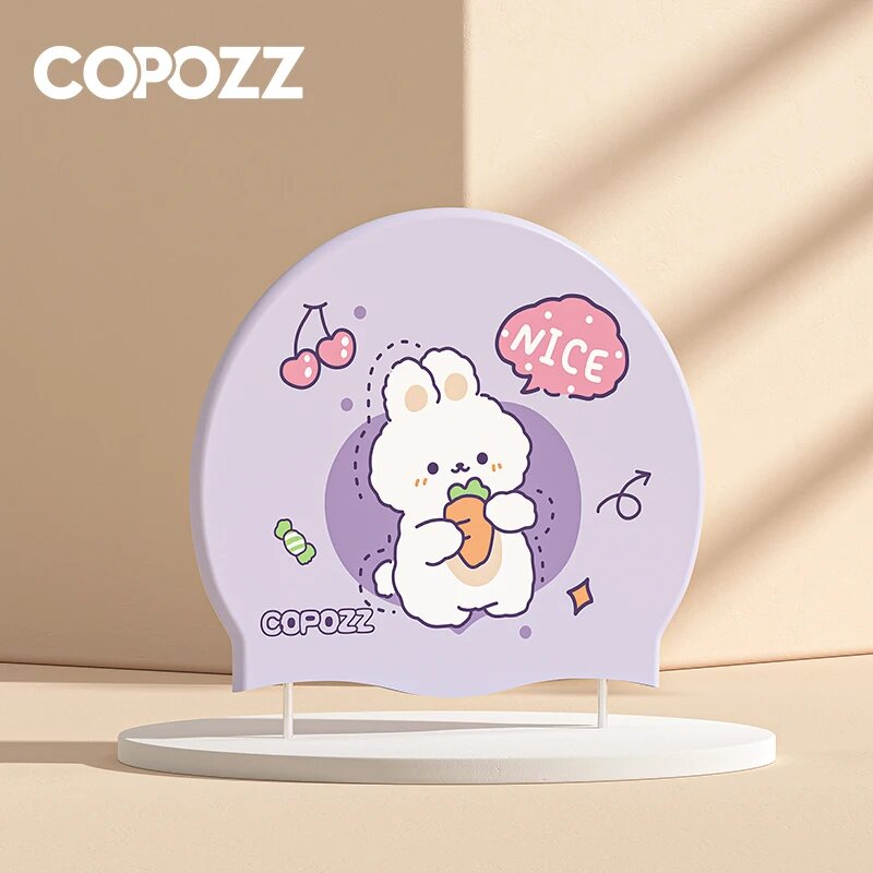 COPOZZ Шапочка для плавания детская силиконовая, Rabbit