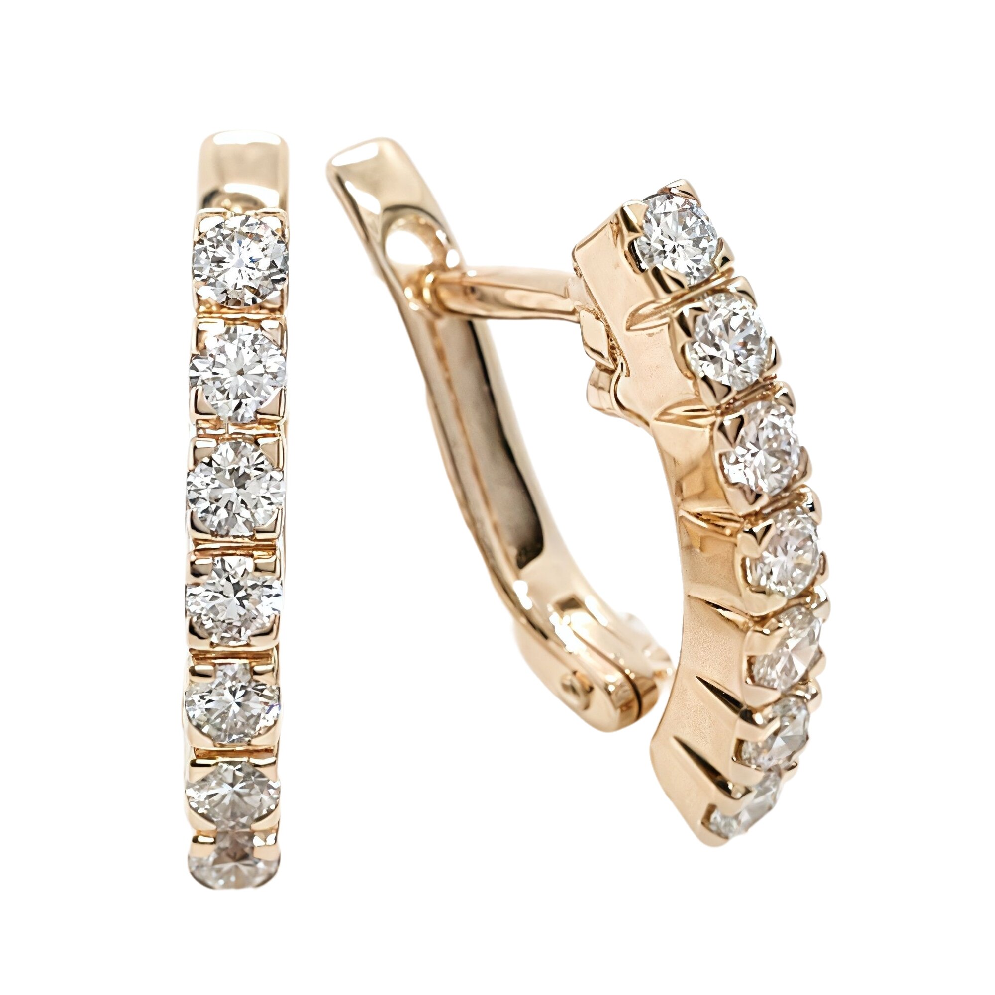 Серьги красное золото, 585 проба, бриллиант