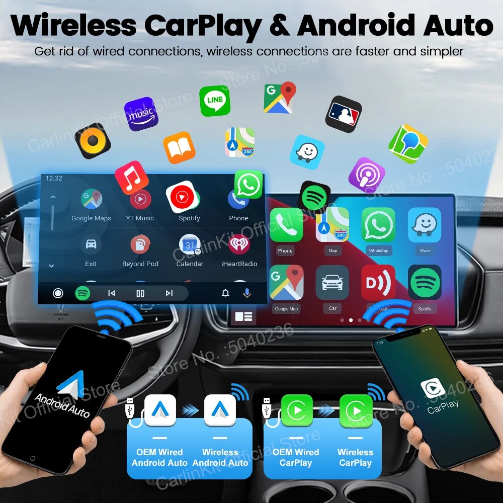 CarlinKit Mini 3 Wireless CarPlay Android Auto адаптер — фото 1