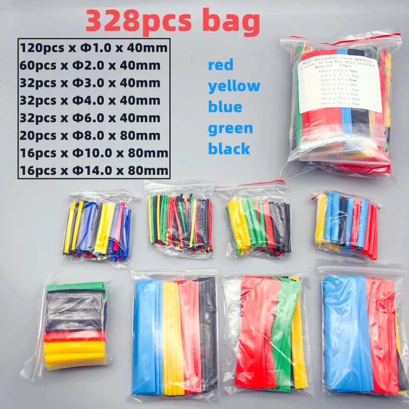 Теплоусадочные трубки набор 328pcs, цветной