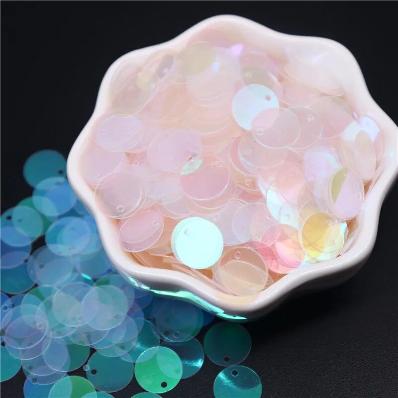 Пайетки ПВХ 20 мм синие Розовый, ab transparent