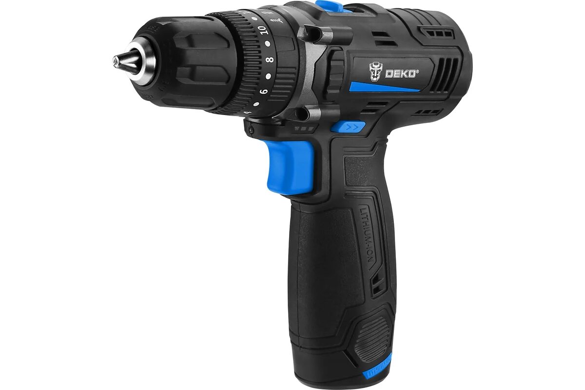 DEKO Дрель-шуруповерт ударная аккумуляторнаяGCD12DU SET4 в кейсе + оснастка 13 шт, 12В, 2x2.0Ач 063-4038