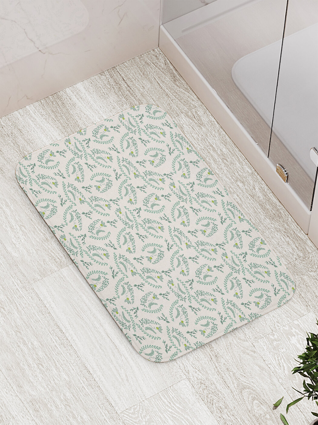 Коврик для ванной комнаты и туалета противоскользящий "Травяные сборы" 52х77 см, JoyArty