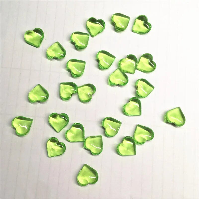 Шахматные фигурки сердце 100 шт. акриловые Изумрудный, bright green