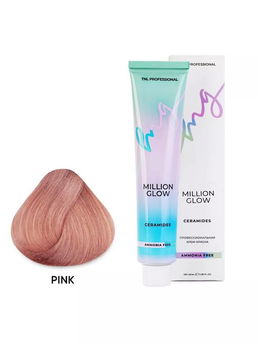 Крем-краска безаммиачная для волос Million glow Ammonia free collection Ceramides Pink