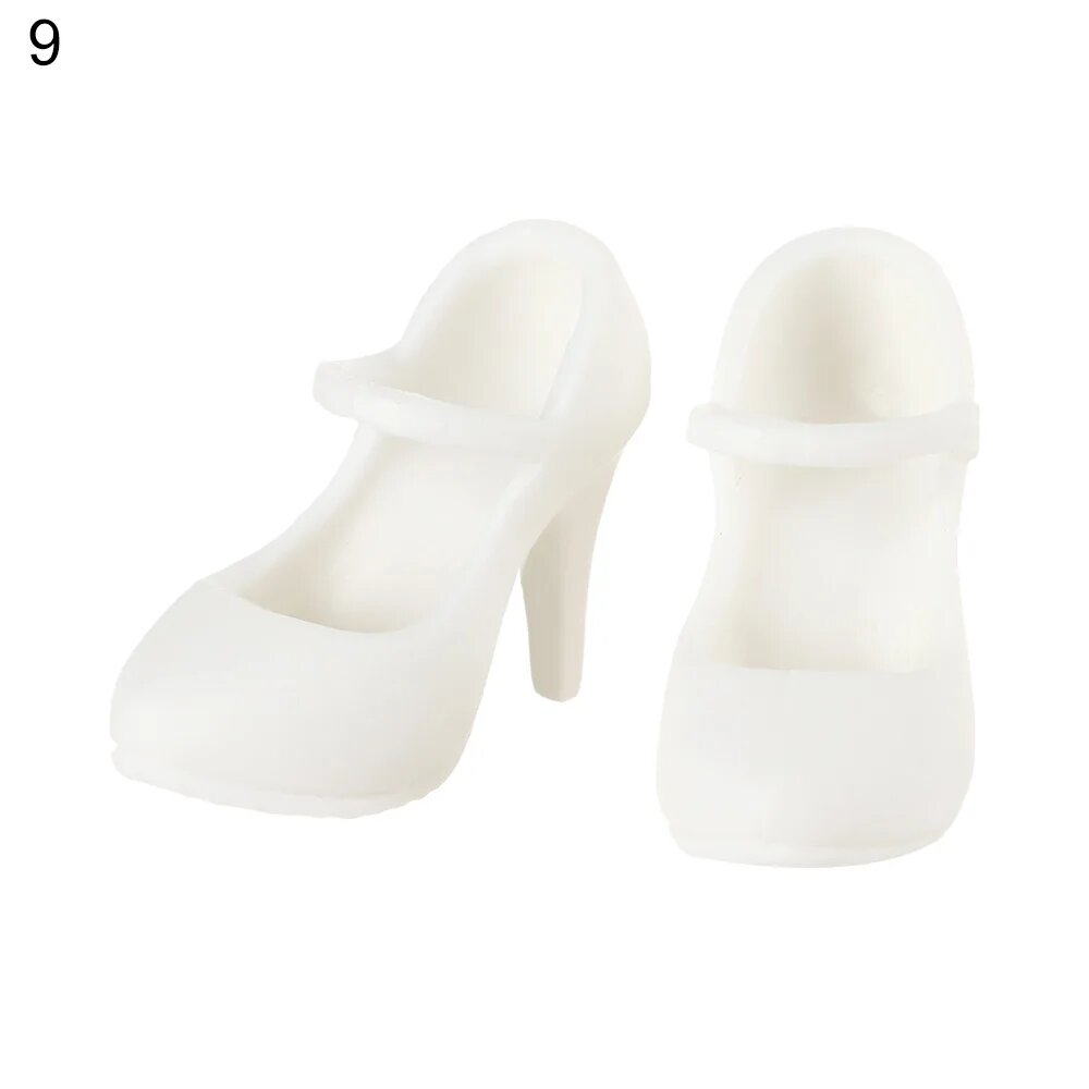 Белые кукольные туфли на каблуке, 1 пара, Color: 9