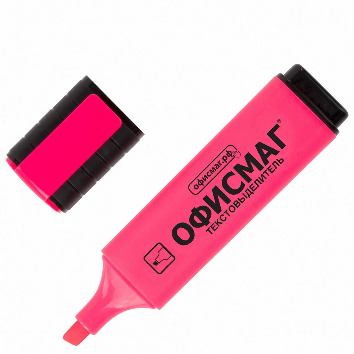Маркер-текстовыделитель Офисмаг (1-5мм, розовый) (151205), 12шт.