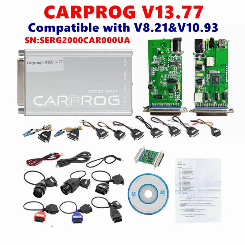 Бесплатный Keygen CARPROG V13.77 SERG2000CAR000UA полный адаптер онлайн-программатор для подушек безопасности/Dash/IMMO авторемонтный инструмент для настройки чипов ЭБУ Carprog 13.77 Full