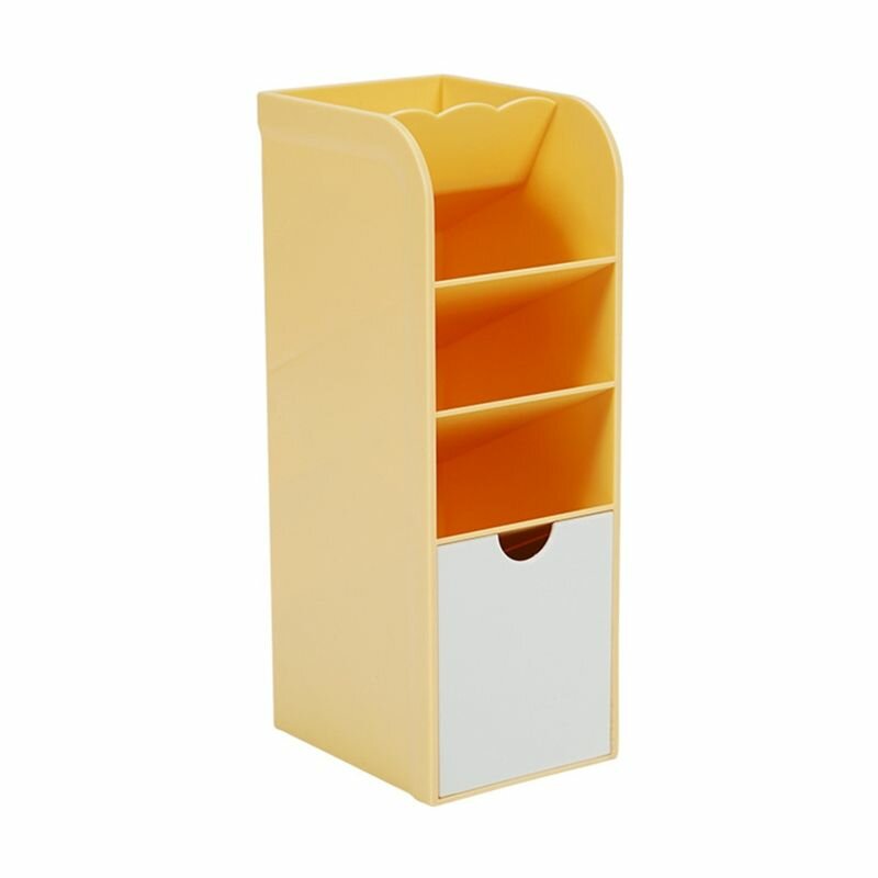 Многофункциональный настольный органайзер с выдвижным ящиком, штабелируемая чашка для ручек, наклонный держатель карандашей, макияж домашнего офиса