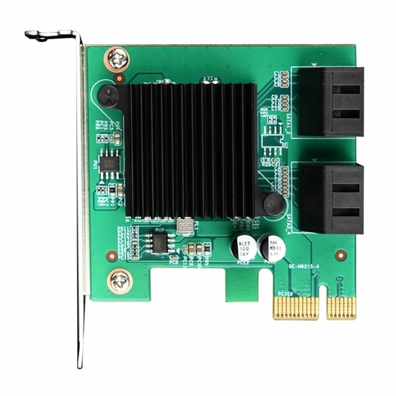 4-портовая плата контроллера SATA III PCI-e. 4-портовое расширение с увеличенным радиатором. Переходник PCIe на 3.0.
