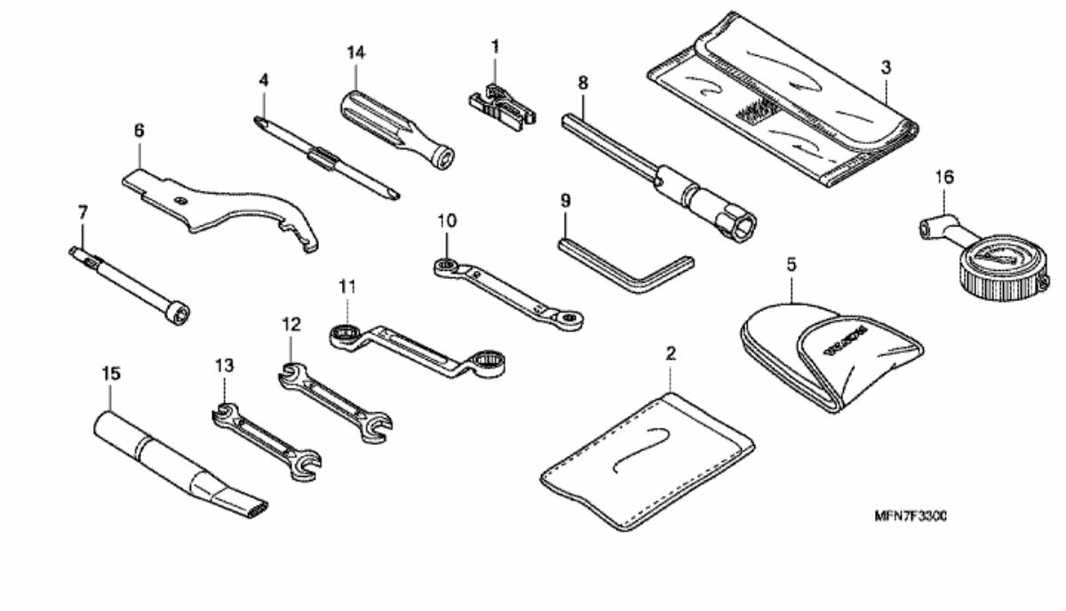 Ключ натяжения цепи для консольных подвесок мотоциклов Honda.