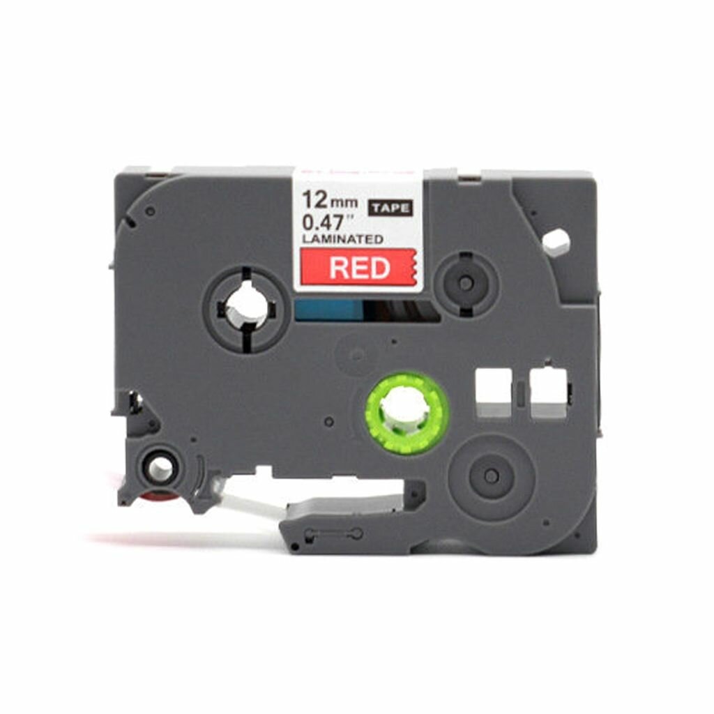 (1 комплект) Совместимая с лентой для принтера этикеток-12 мм с белыми символами на красном фоне
