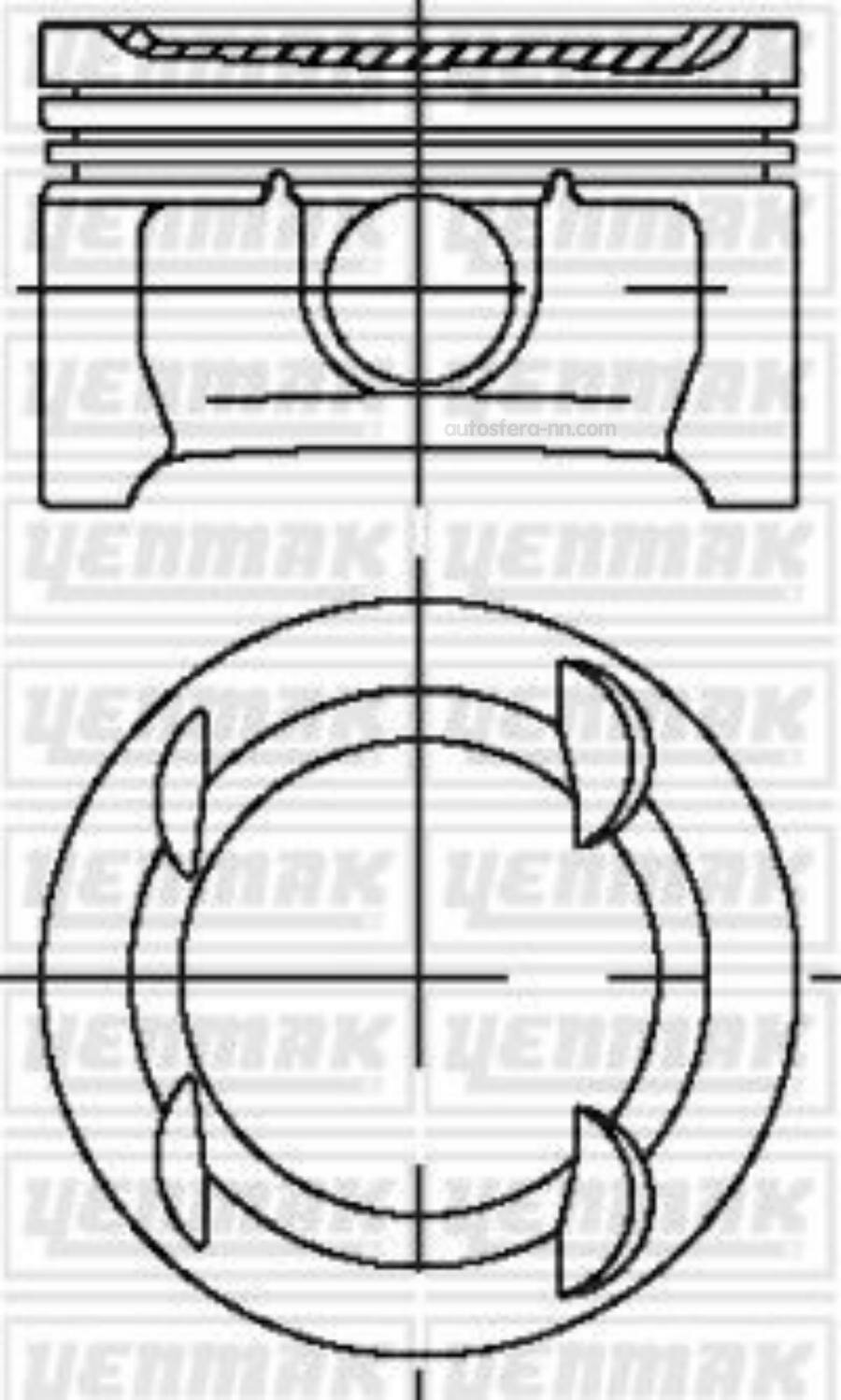 YENMAK 3103913050 поршень в сборе! поршень+кольца +0.50\Opel Astra/Mokka/Insignia, Chevrolet Cruze 1.4i 11>