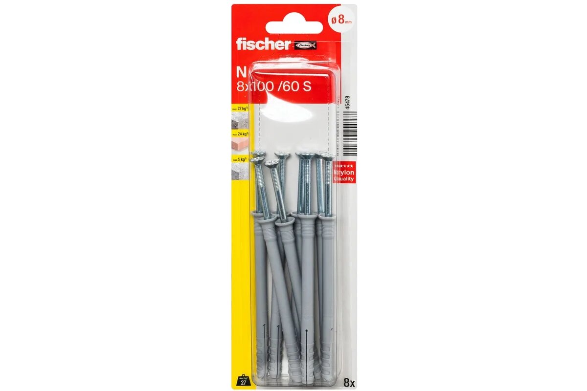 Fischer Дюбель-гвоздь потайной 8x100 8шт 45478