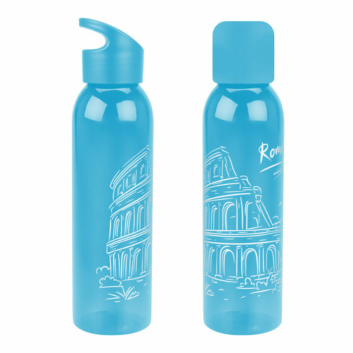 Бутылка для воды «Колизей. Рим. Италия. История. Архитектура» (голубой)