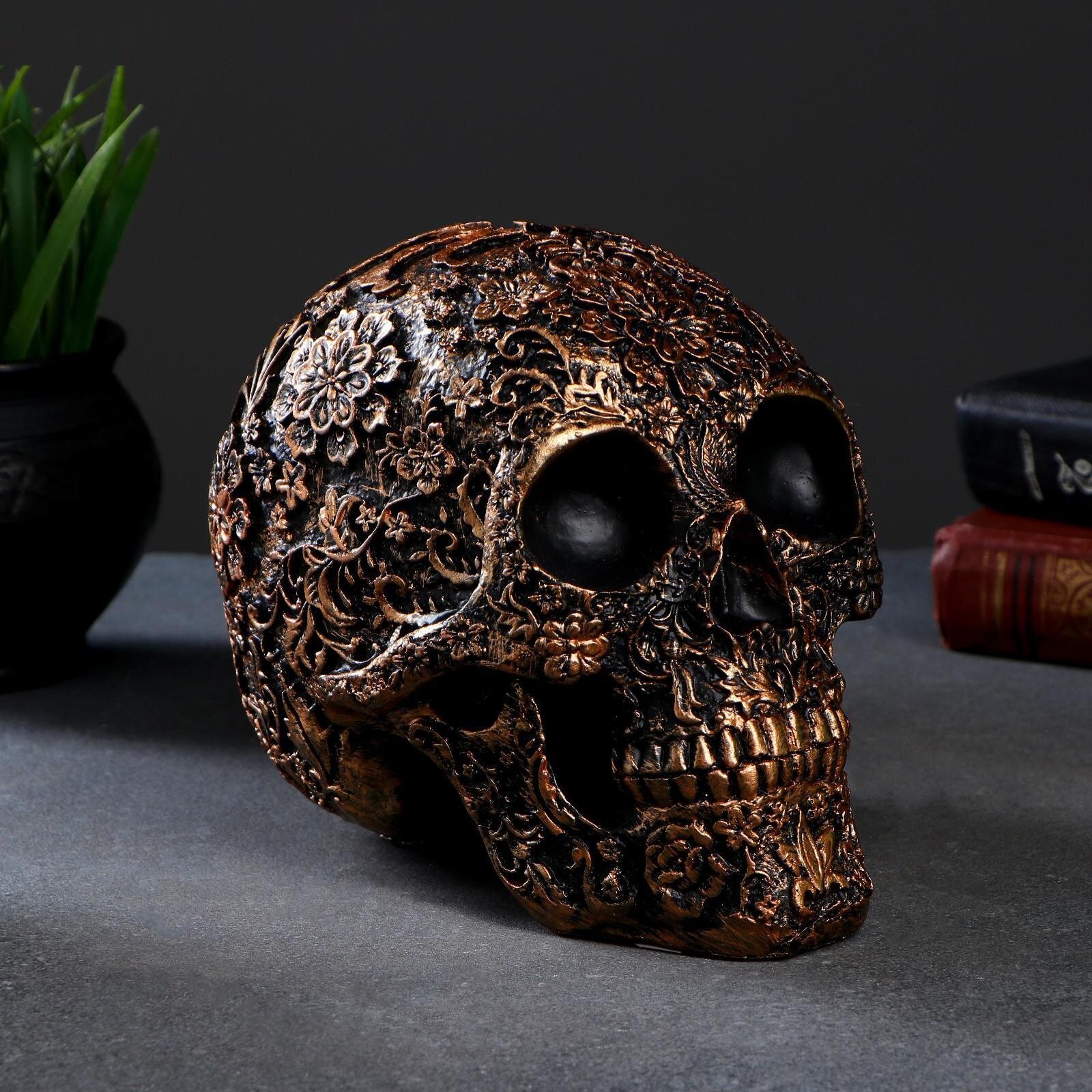 Фигура Хорошие сувениры "Череп", из полистоуна, 19.5x13x15 см