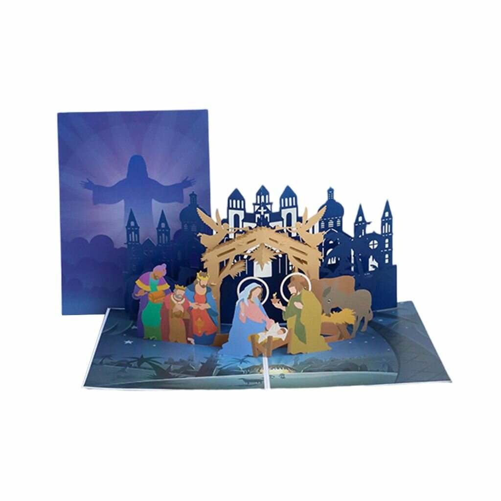 Рождественская Иисус Святая Ночь 3D Поздравительная открытка