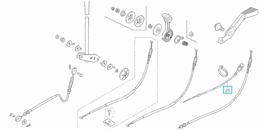 Тросик воздушной заслонки снегоуборщика Honda HSS760; Артикул Honda: 17950V45B10 (Оригинал)