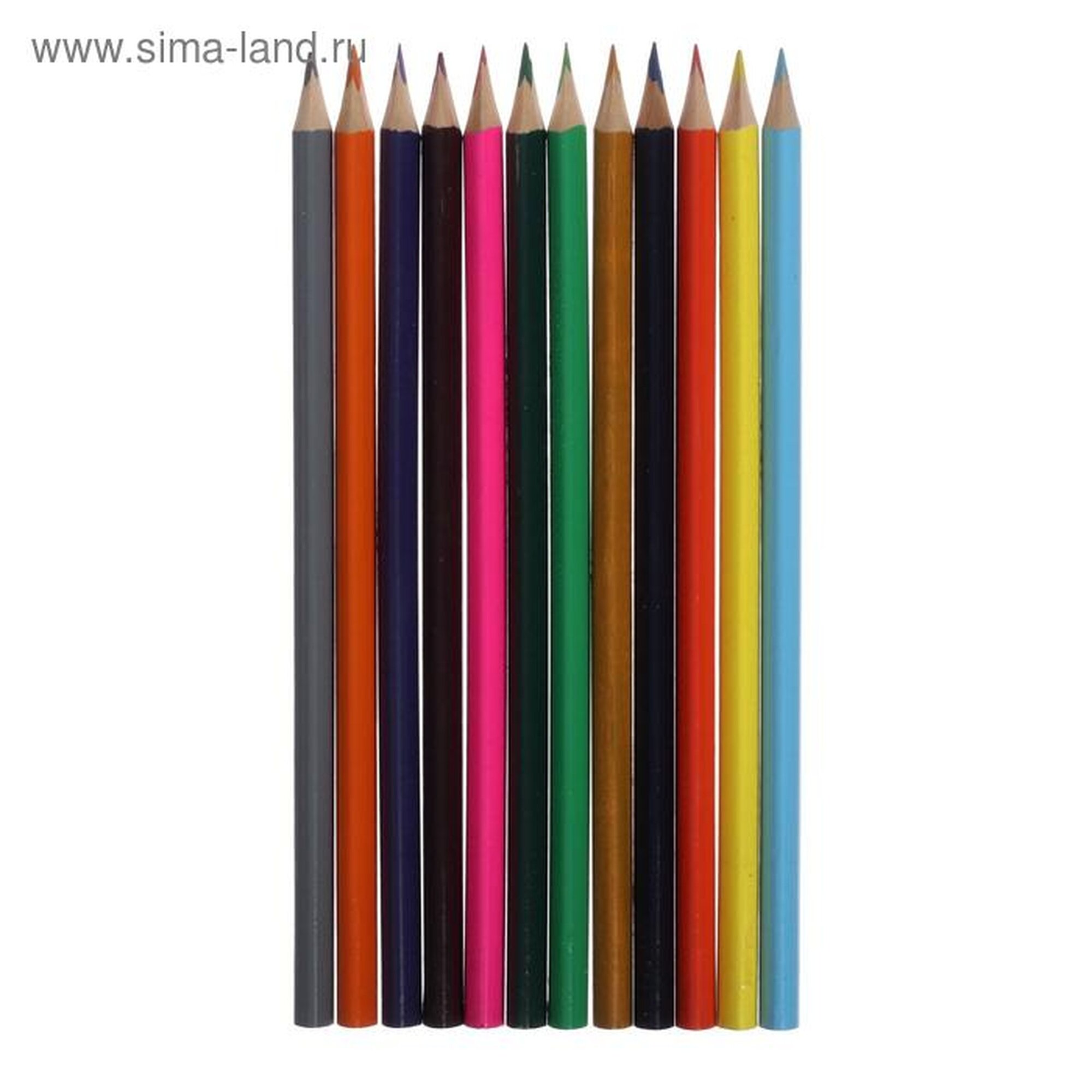 Набор карандашей Calligrata, 12 шт, 2B, треугольные, деревянные, лакированные