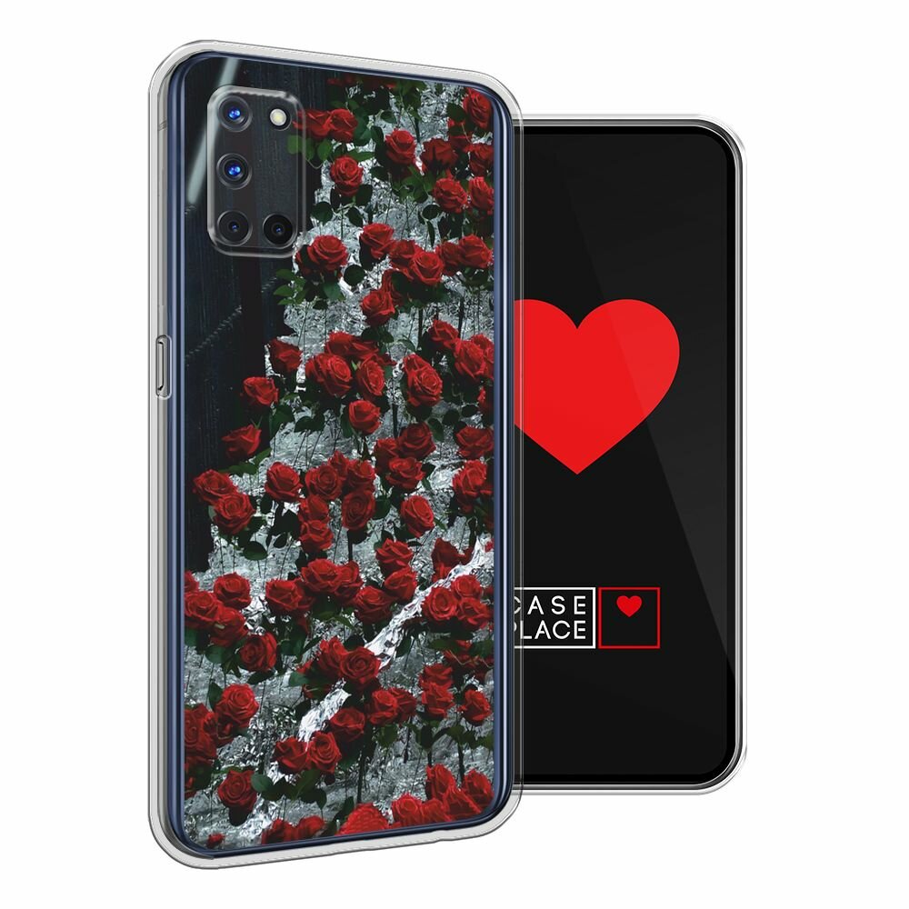 Чехол на Oppo A52/A72 / Оппо A52/A72 с принтом Цветущие алые розы — фото 1