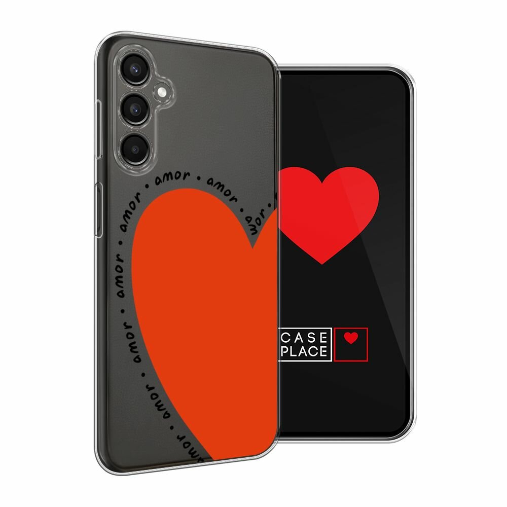 Чехол на Samsung Galaxy A24 / Самсунг Галакси A24 с принтом "amor heart 2 - 14 февраля", прозрачный — фото 1