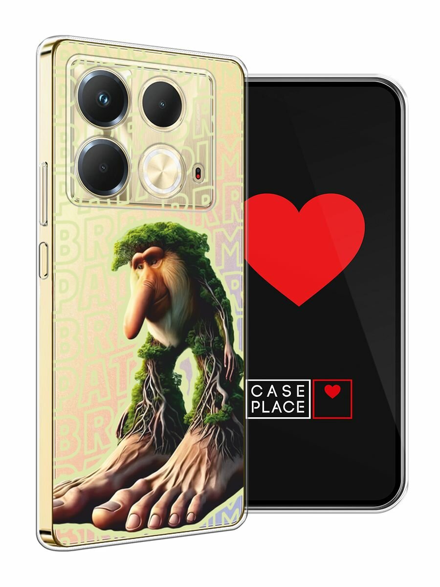 Чехол на Infinix Note 40 / Инфиникс Нот 40 с принтом "Брр брр патапим 2", прозрачный — фото 1