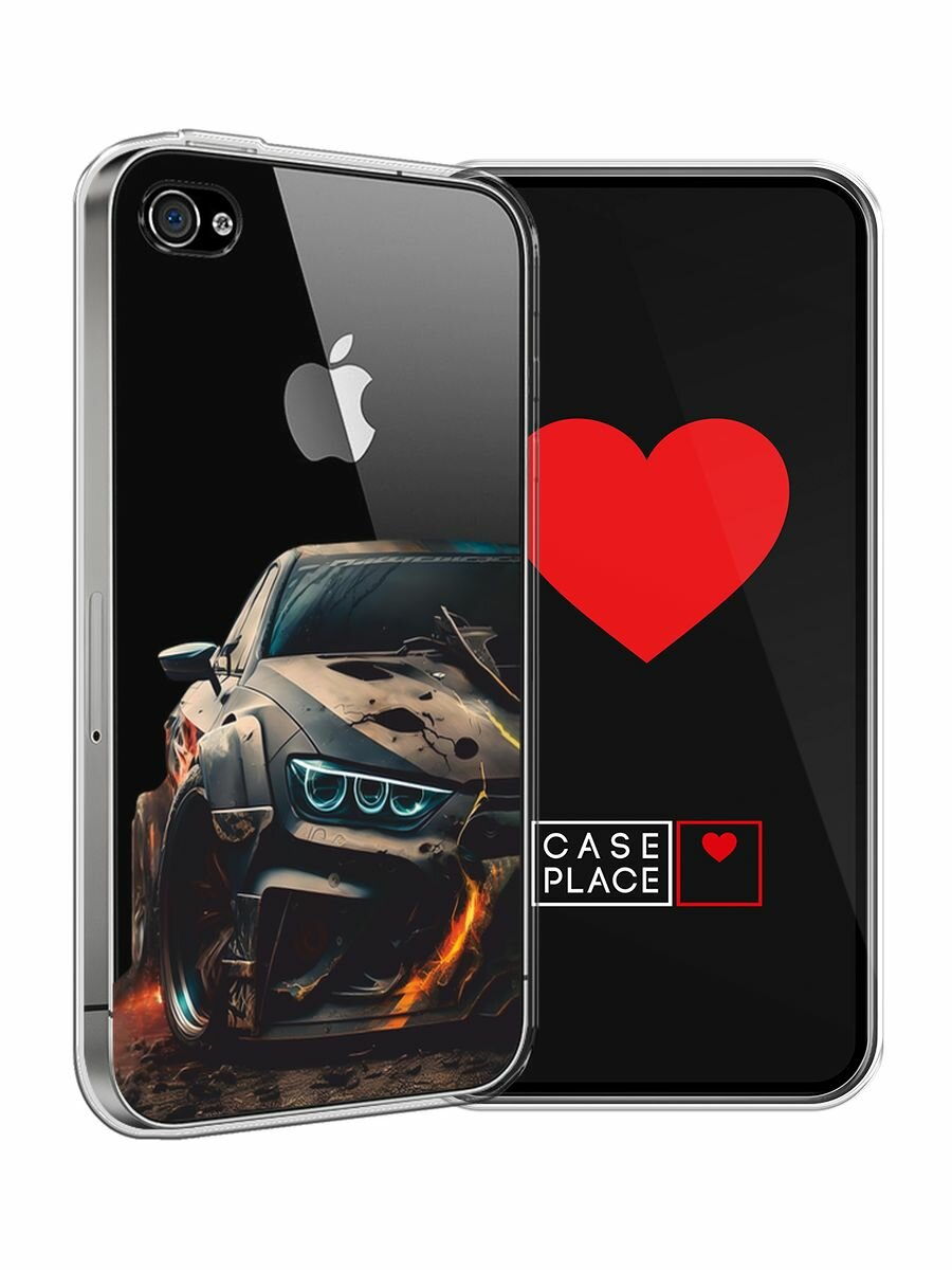 Чехол на Apple iPhone 4/4S / Айфон 4/4S с принтом "На износ", прозрачный — фото 1