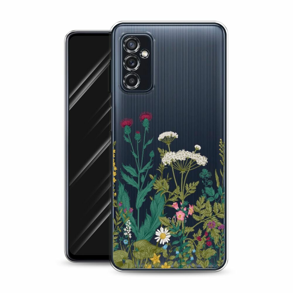 Чехол на Samsung Galaxy M52 / Самсунг Галакси M52 с принтом "Дикие полевые цветы", прозрачный — фото 1