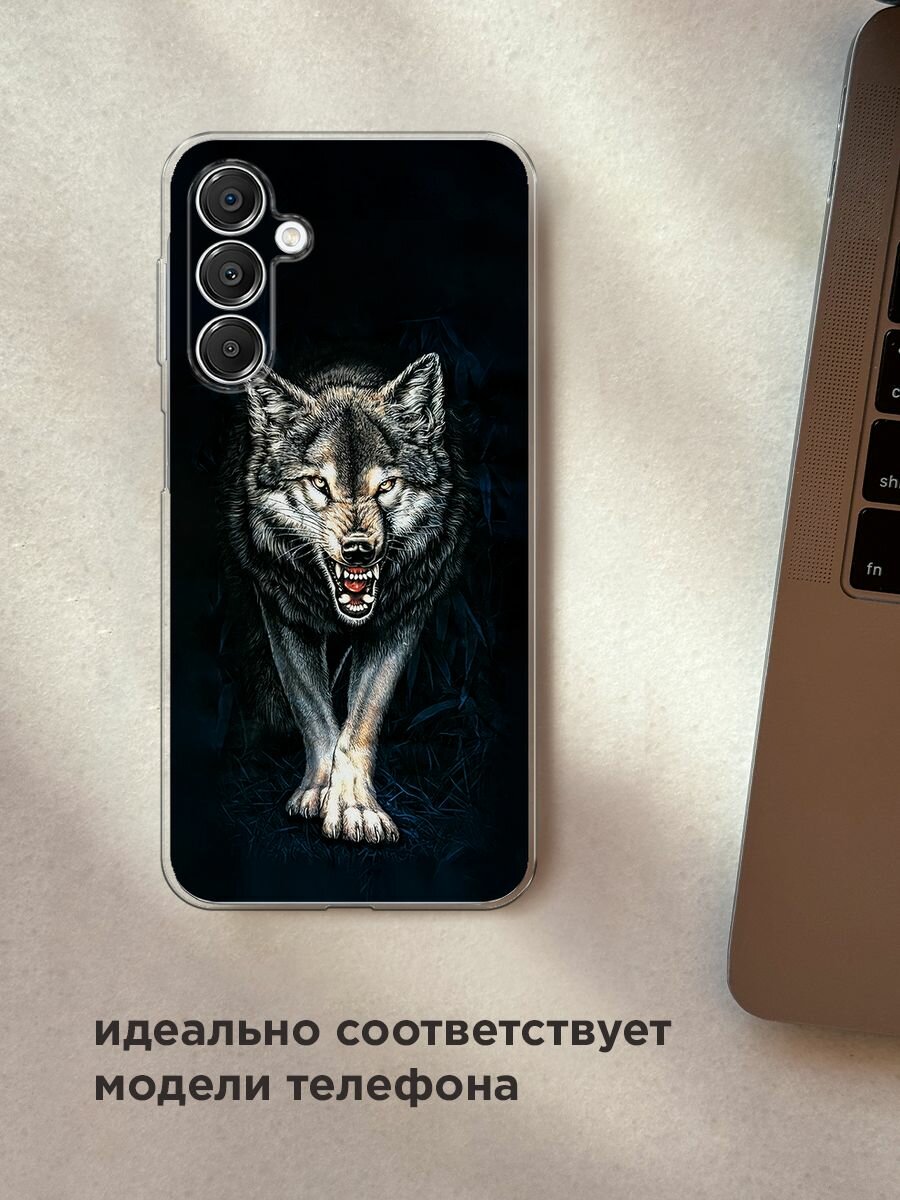 Чехол на Samsung Galaxy A16 / Самсунг А16 с принтом "Злобный волк из ночи" — фото 1