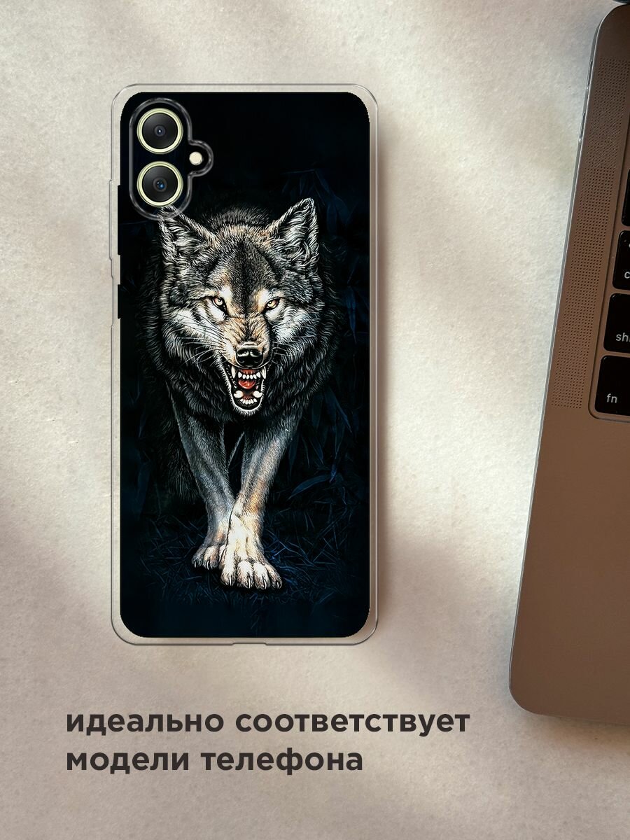 Чехол на Samsung Galaxy A06 / Самсунг Галакси А06 с принтом "Злобный волк из ночи" — фото 1