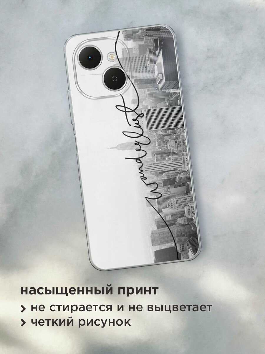 Чехол на Tecno Spark 40C / Текно Спарк 40C с принтом "Черно город" — фото 1