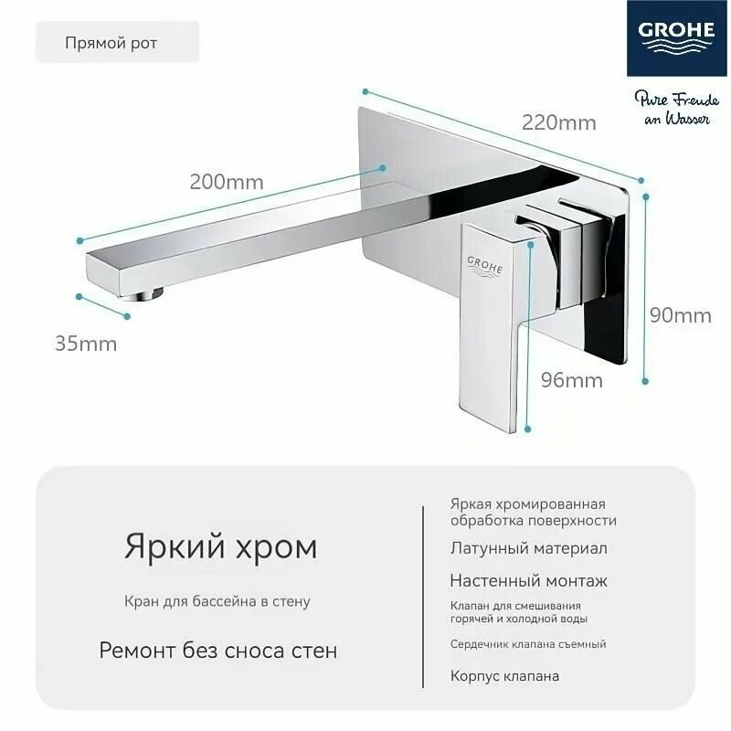 GROHE смеситель для раковины скрытого монтажа