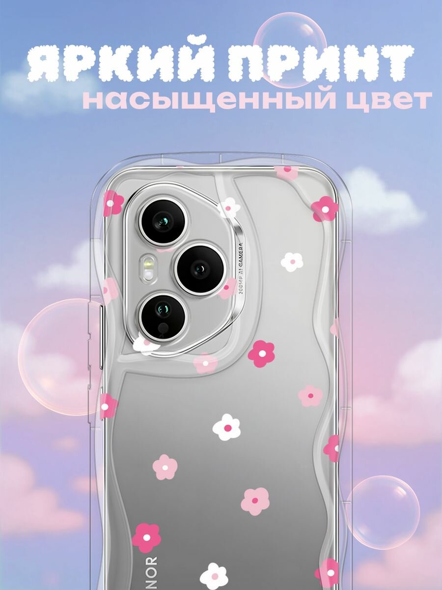 Чехол на Honor 400 Pro / Хонор 400 Pro с принтом "Весенние цветочки рисунок" — фото 1