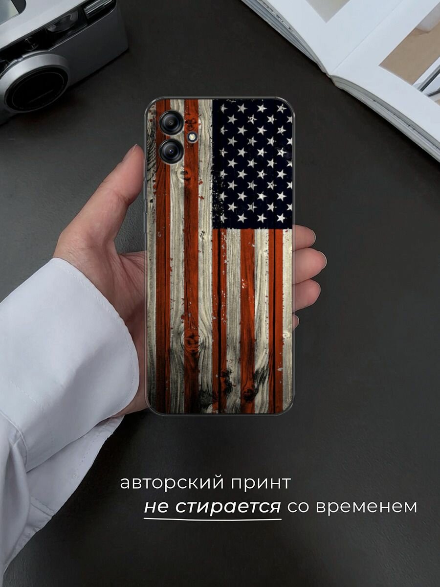 Силиконовый чехол на Samsung Galaxy A04e / Самсунг A04e с принтом "США" — фото 1