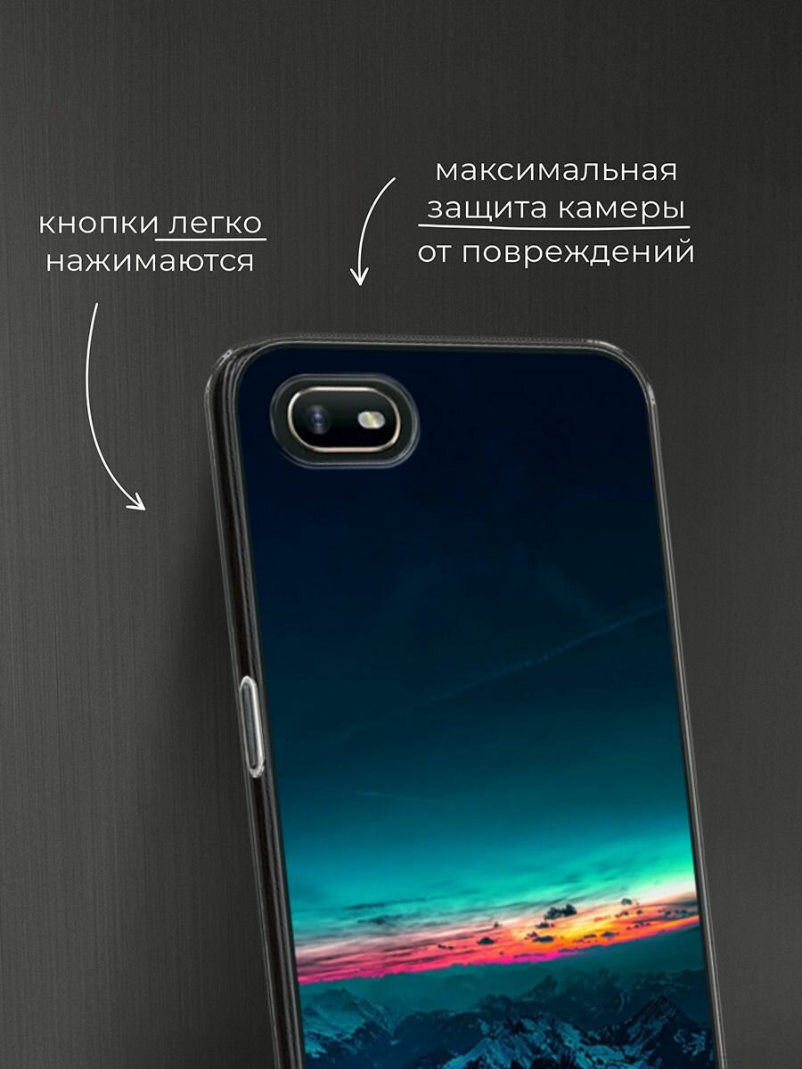 Силиконовый чехол на Oppo A1k / Оппо А1к с принтом "Закат в горах" — фото 1