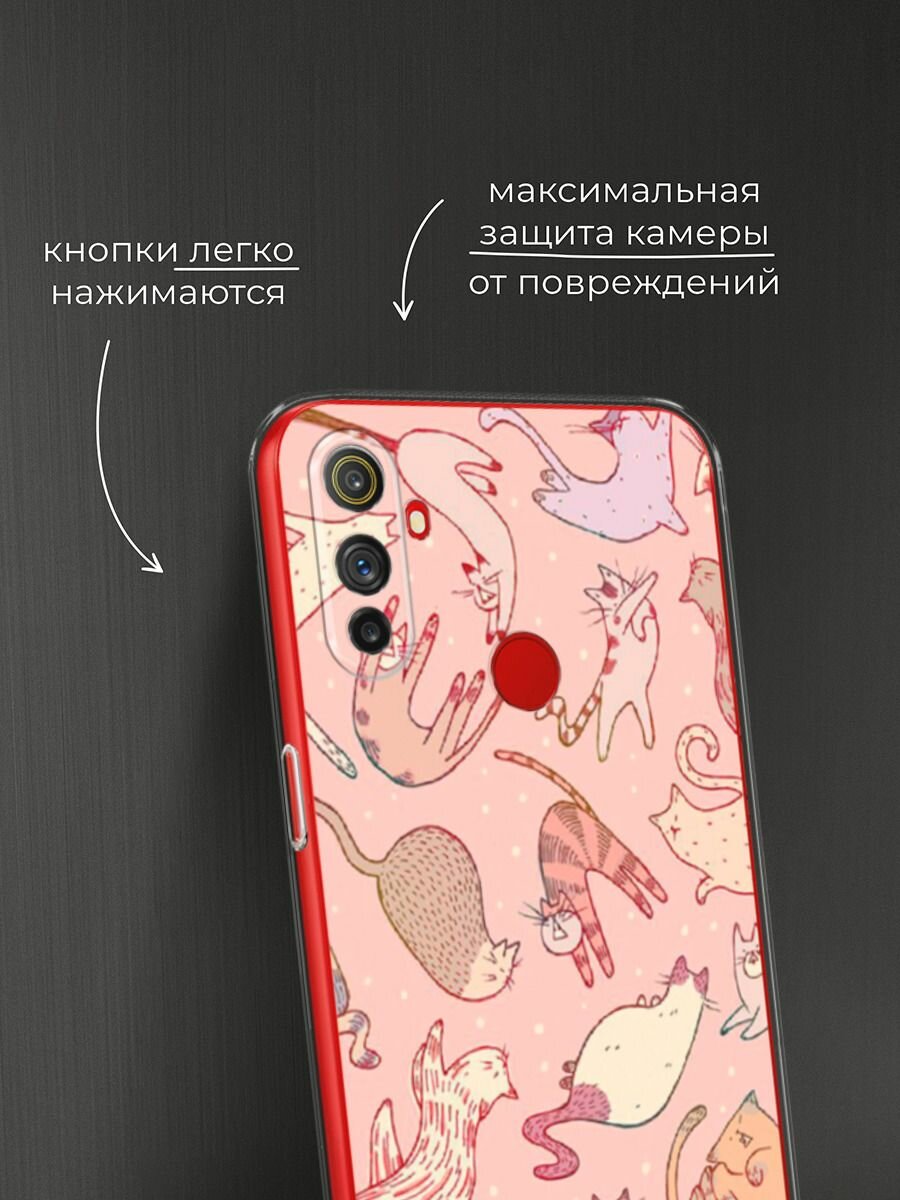 Силиконовый чехол на Realme C3 / Реалми C3 с принтом "Розовое счастье" — фото 1