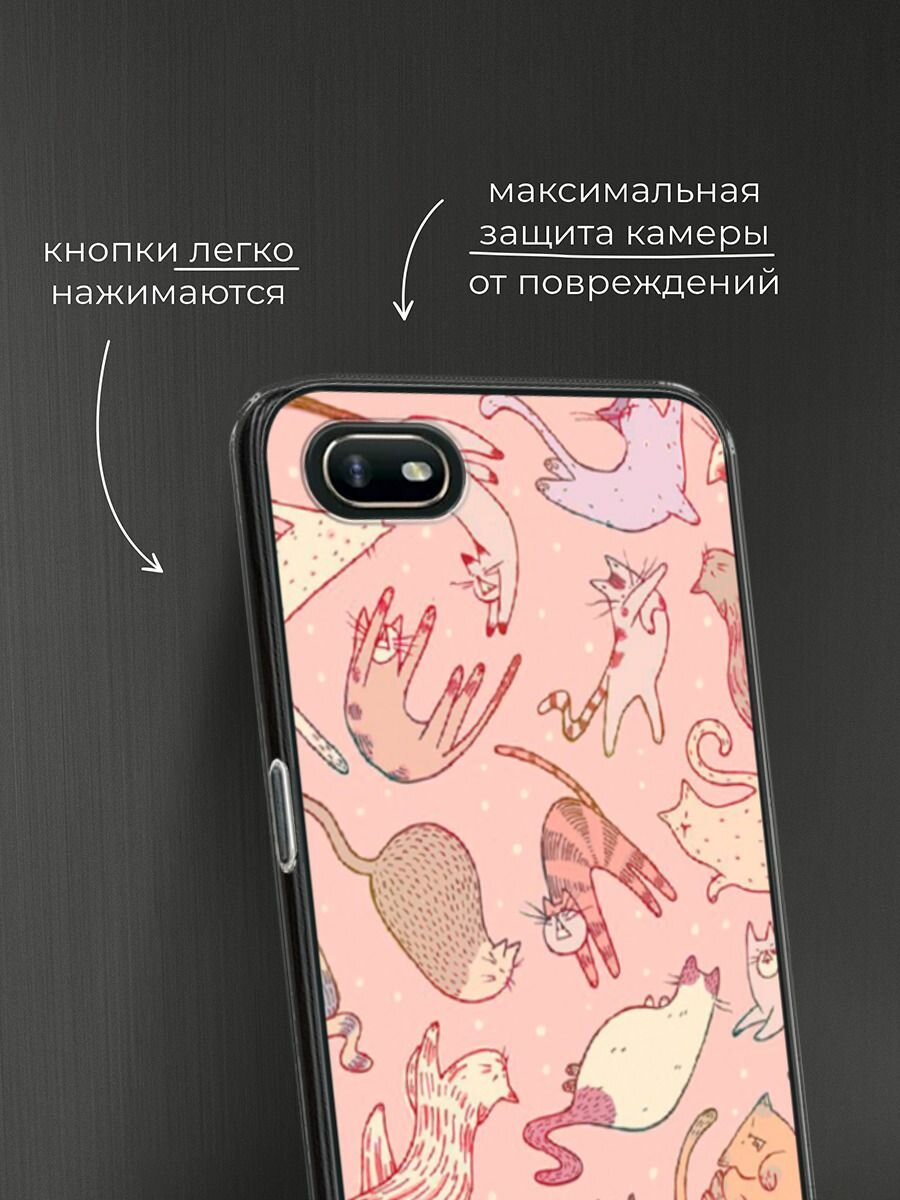 Силиконовый чехол на Oppo A1k / Оппо А1к с принтом "Розовое счастье" — фото 1