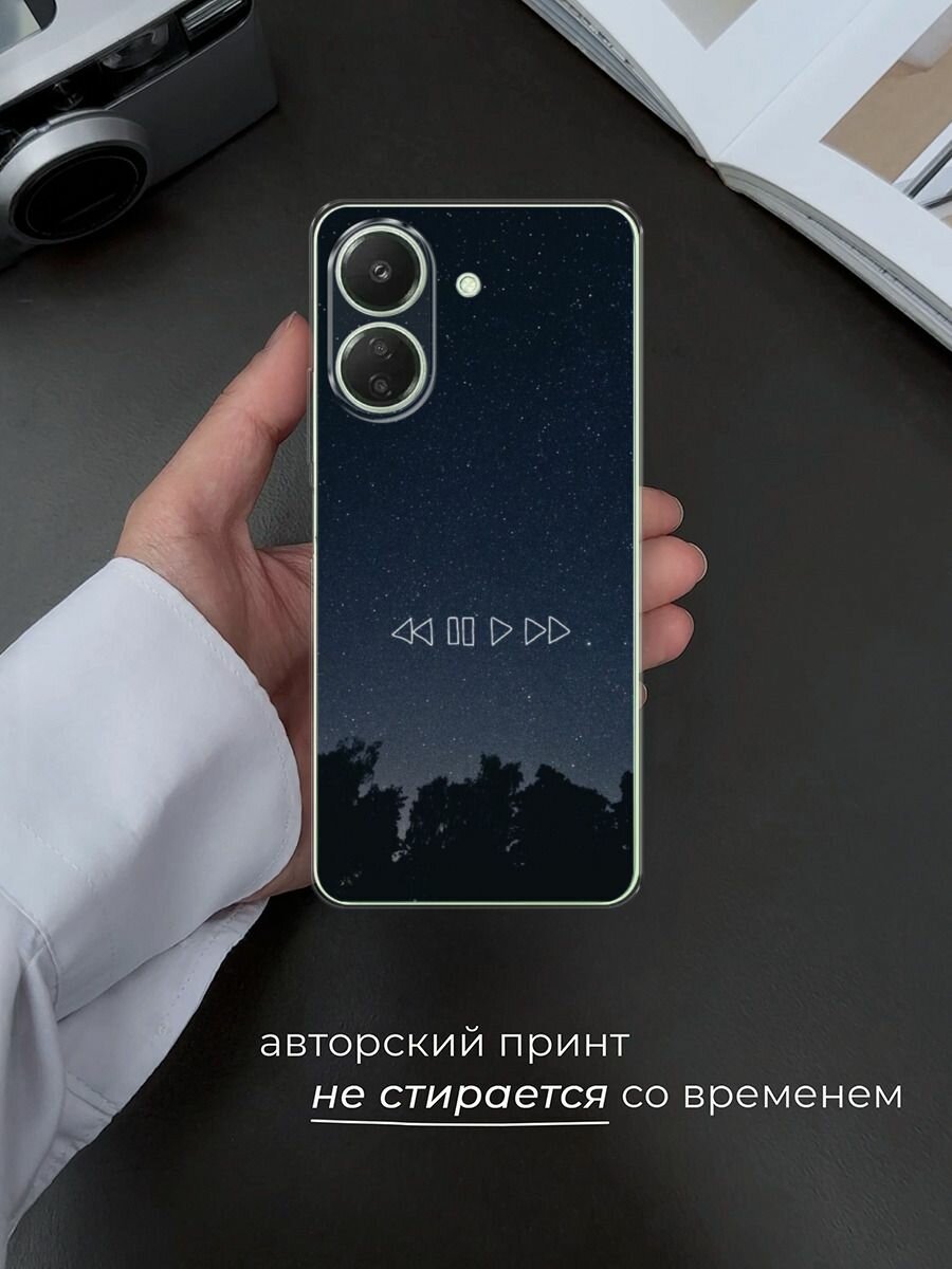 Чехол на Xiaomi Redmi 13C/Poco C65 / Сяоми Редми 13C/Поко С65 с принтом "Космическая музыка" — фото 1