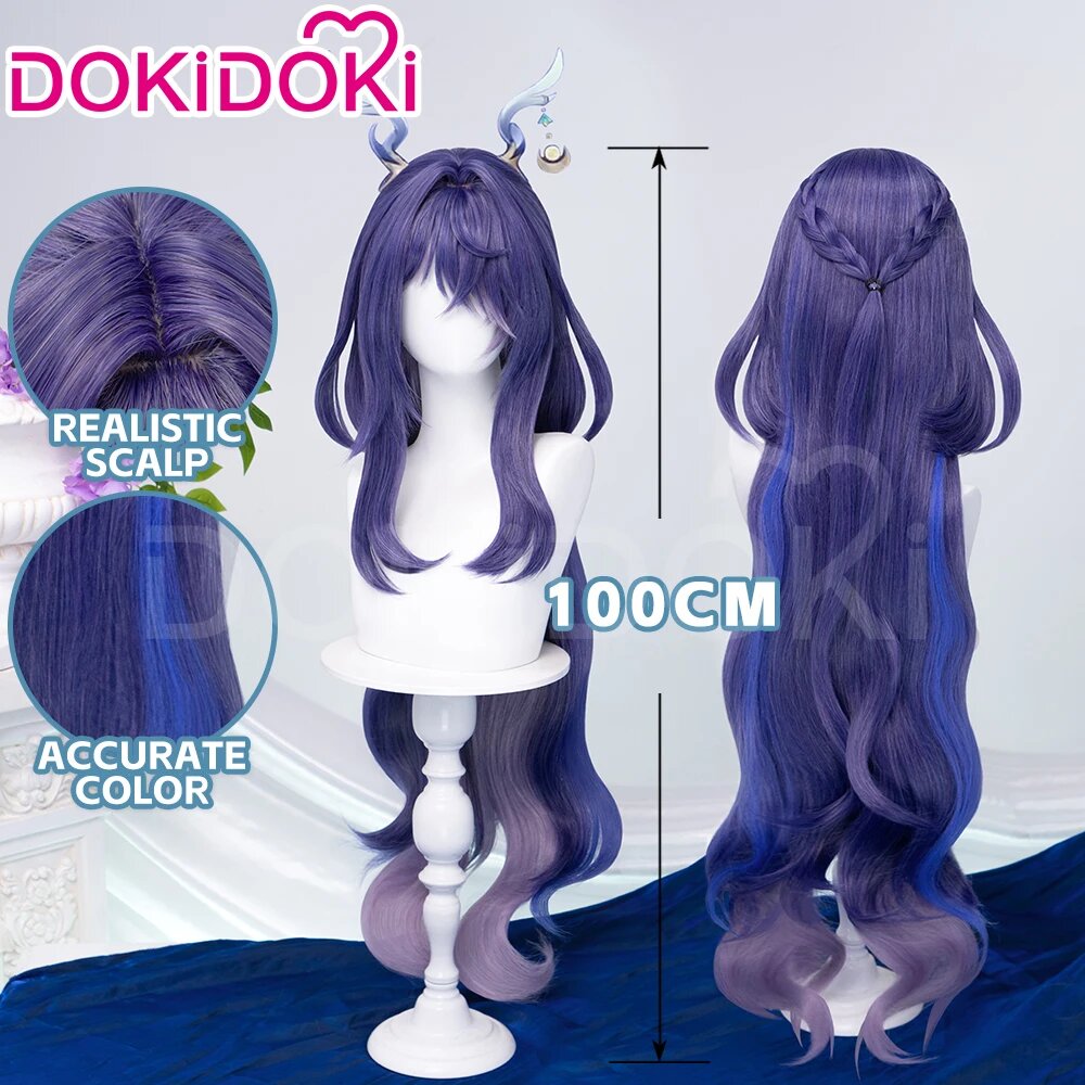 【Частично готов к отправке】Парик Lauma Aino Sandrone для косплея по игре Genshin Impact, парик DokiDoki Nod-Krai, парик для Хэллоуина, бесплатная шапочка для парика