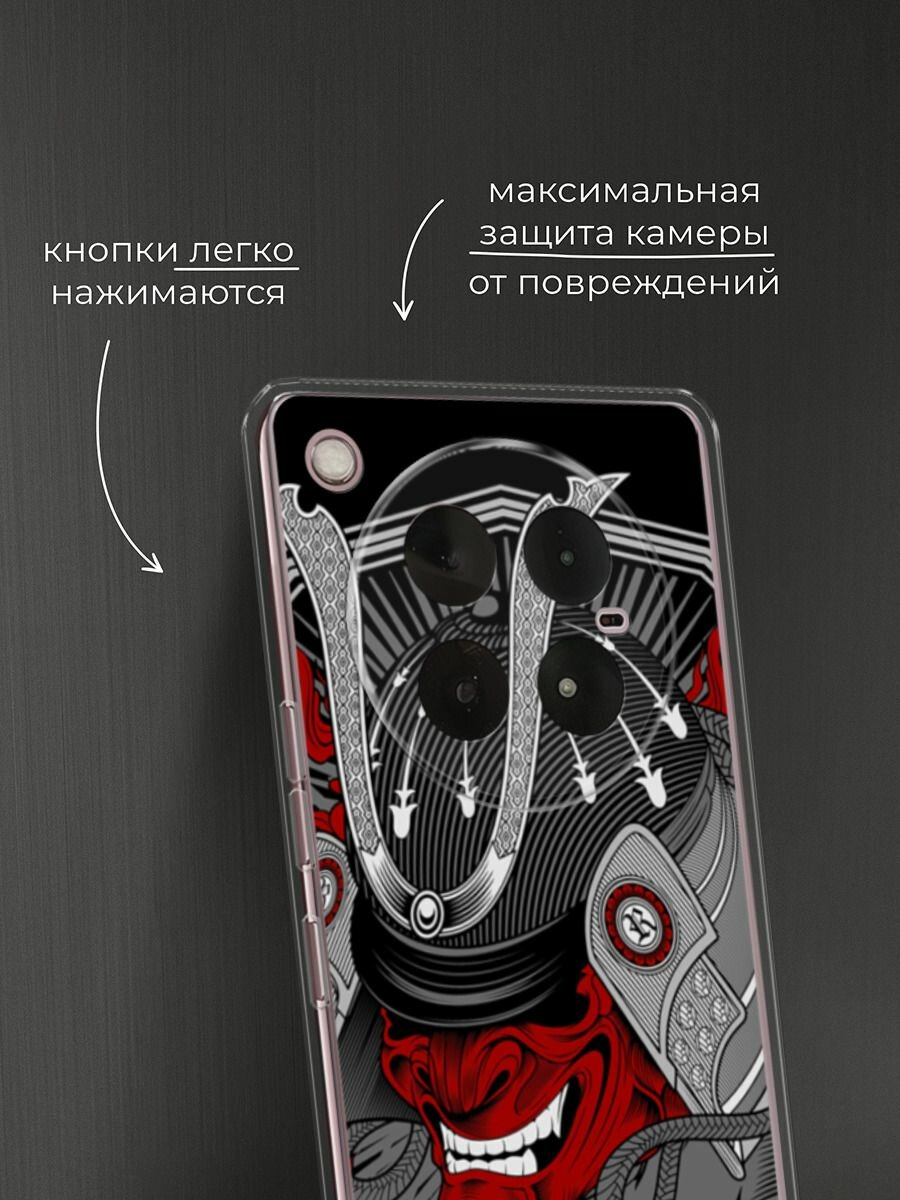 Чехол на Infinix Zero 40 4G / Инфиникс Зеро 40 4G с принтом "Красная маска самурая" — фото 1