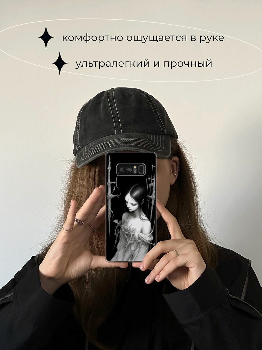 Чехол на Samsung Galaxy Note 8 / Самсунг Галакси Нот 8 с принтом "Грустная готическая девушка" — фото 1